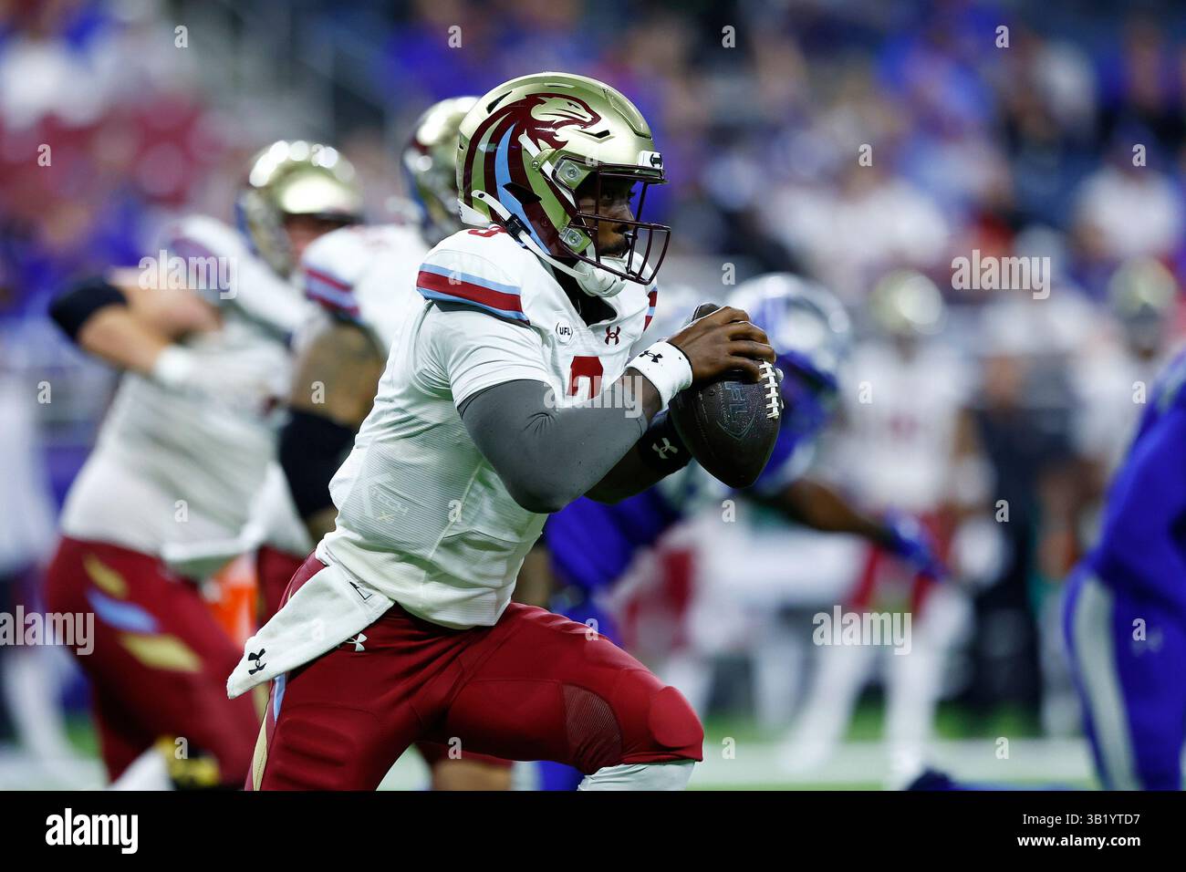 ST. LOUIS, MO - APRIL 26: Michigan Panthers quarterback Bryce Perkins ...