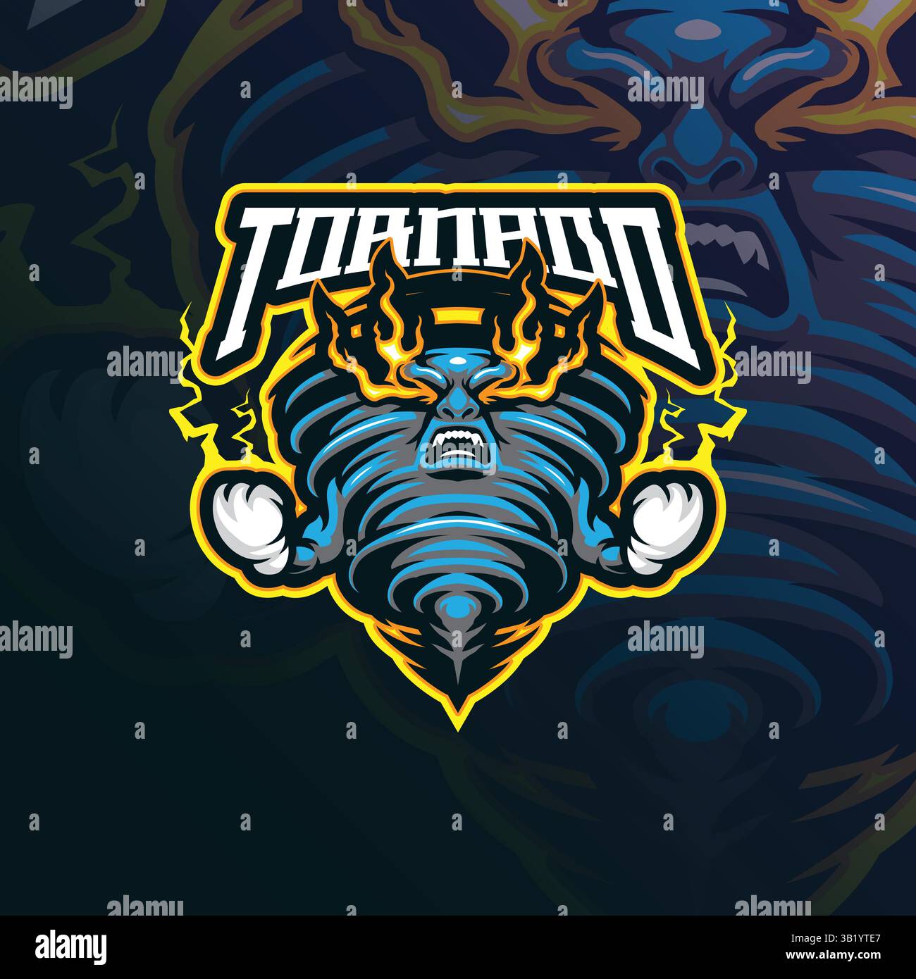 tornado mascot logo design with modern illustration concept style for ...