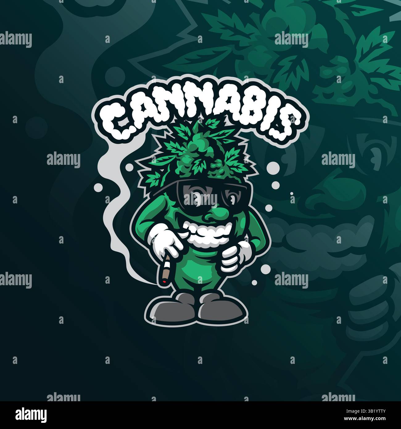 cannabis mascot logo design with modern illustration concept style for ...