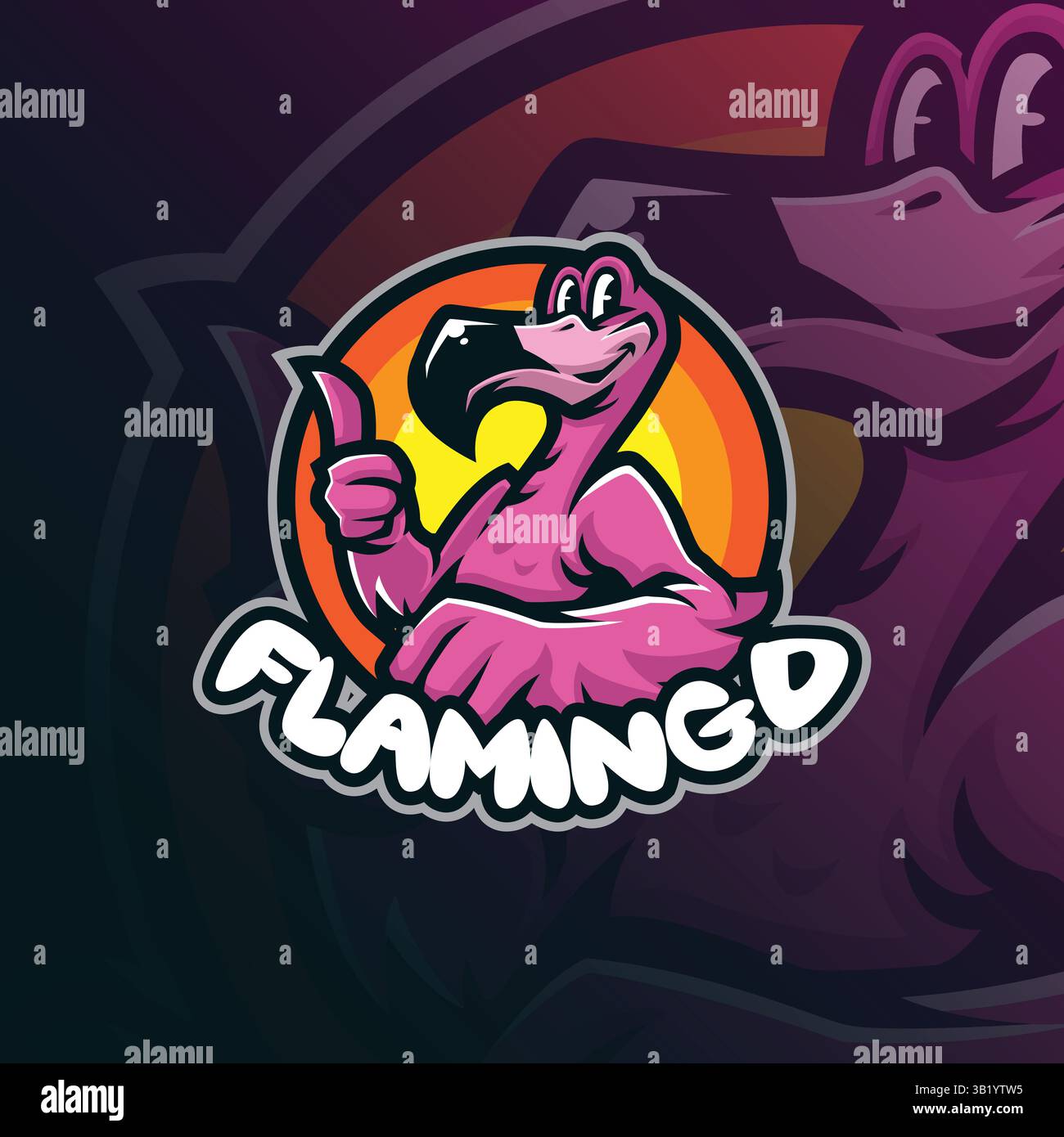 flamingo mascot logo design with modern illustration concept style for ...