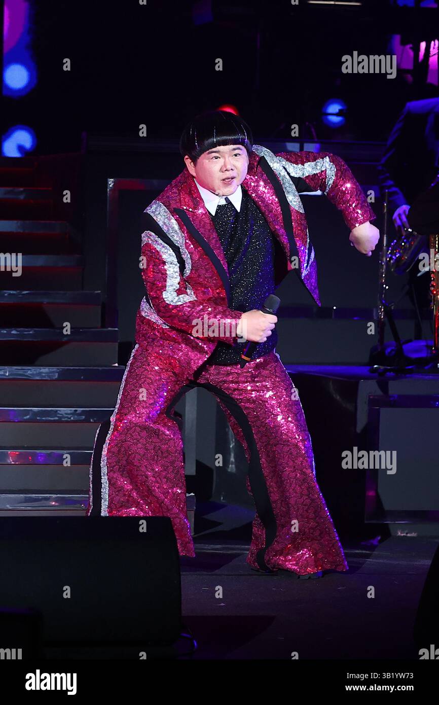 TAIPEI, CHINA - APRIL 26, 2025 - Taiwanese singer Lin Yu Qun performed ...