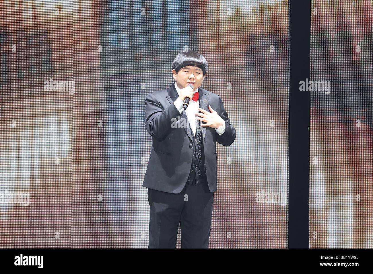 TAIPEI, CHINA - APRIL 26, 2025 - Taiwanese singer Lin Yu Qun performed ...