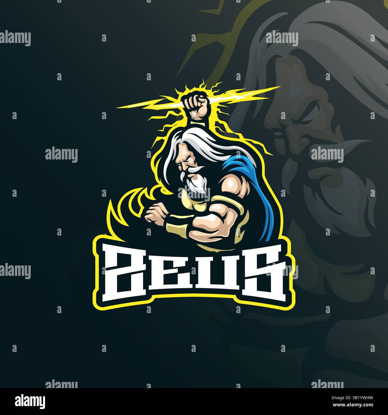 Zeus mascot logo design vector with modern illustration concept style ...