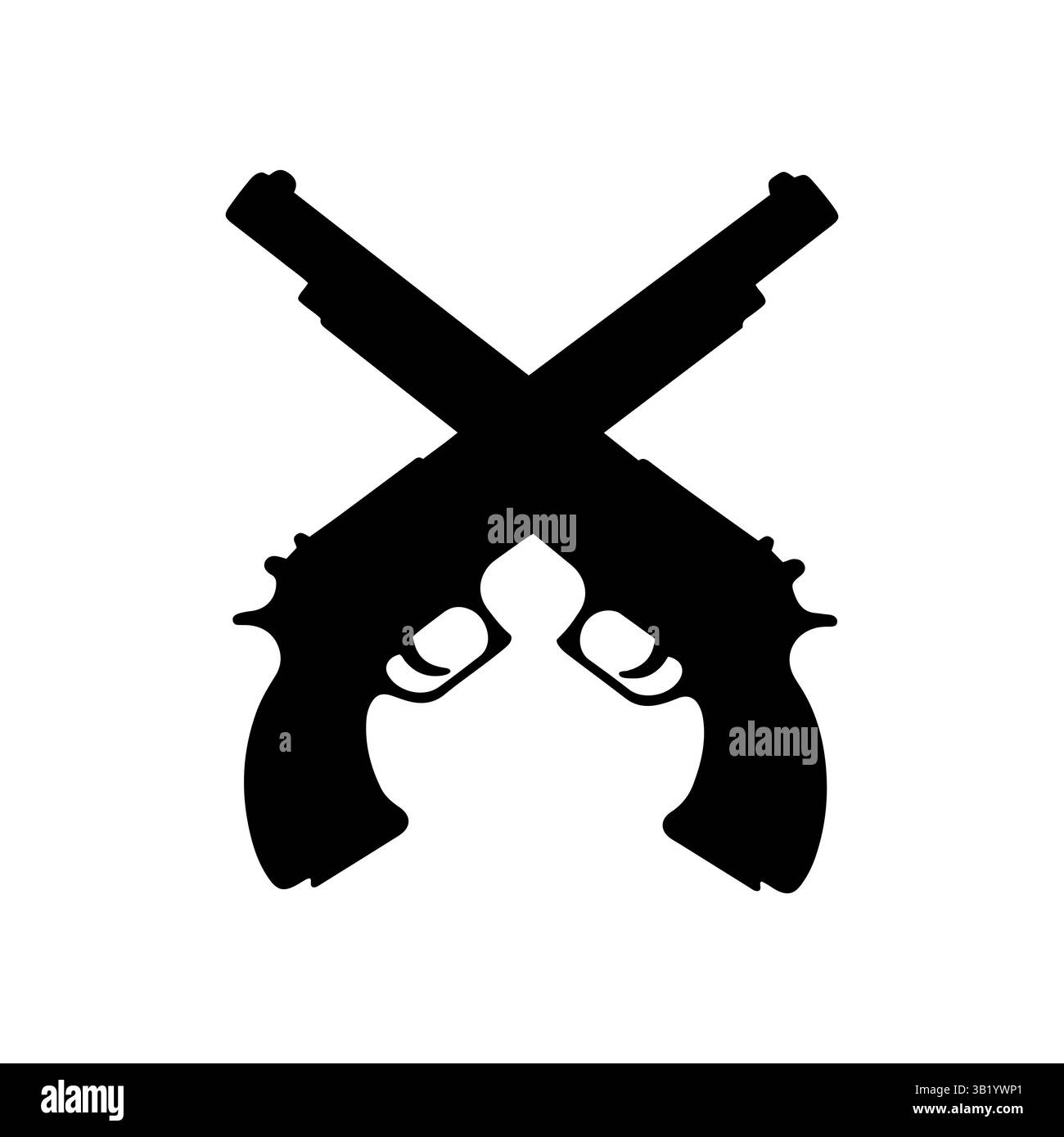 Western crossed gun silhouette vector flat illustration design Stock ...