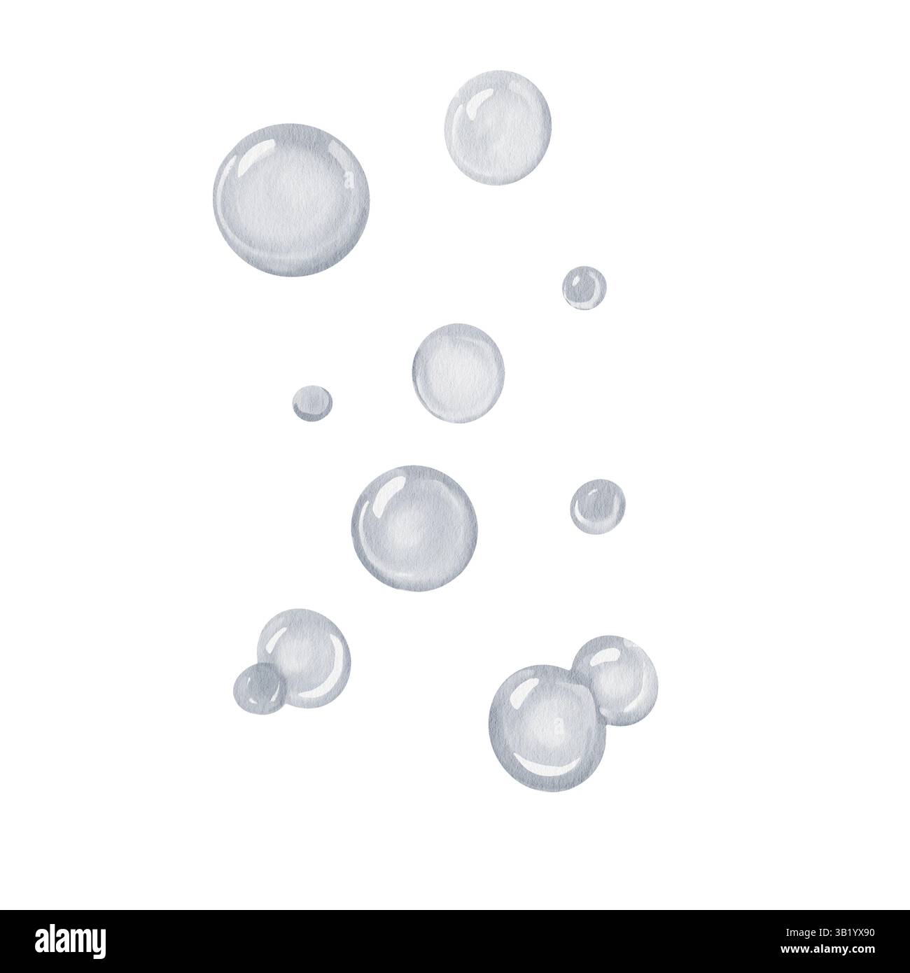 Blue bubbles with white highlights and air inside. Large shiny bubbles ...