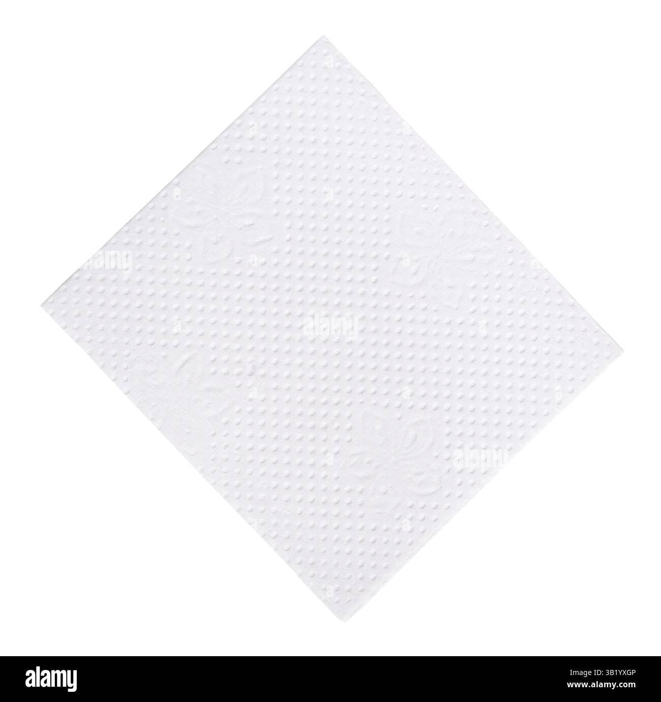 Top view of folded white tissue paper or napkin is isolated on white ...