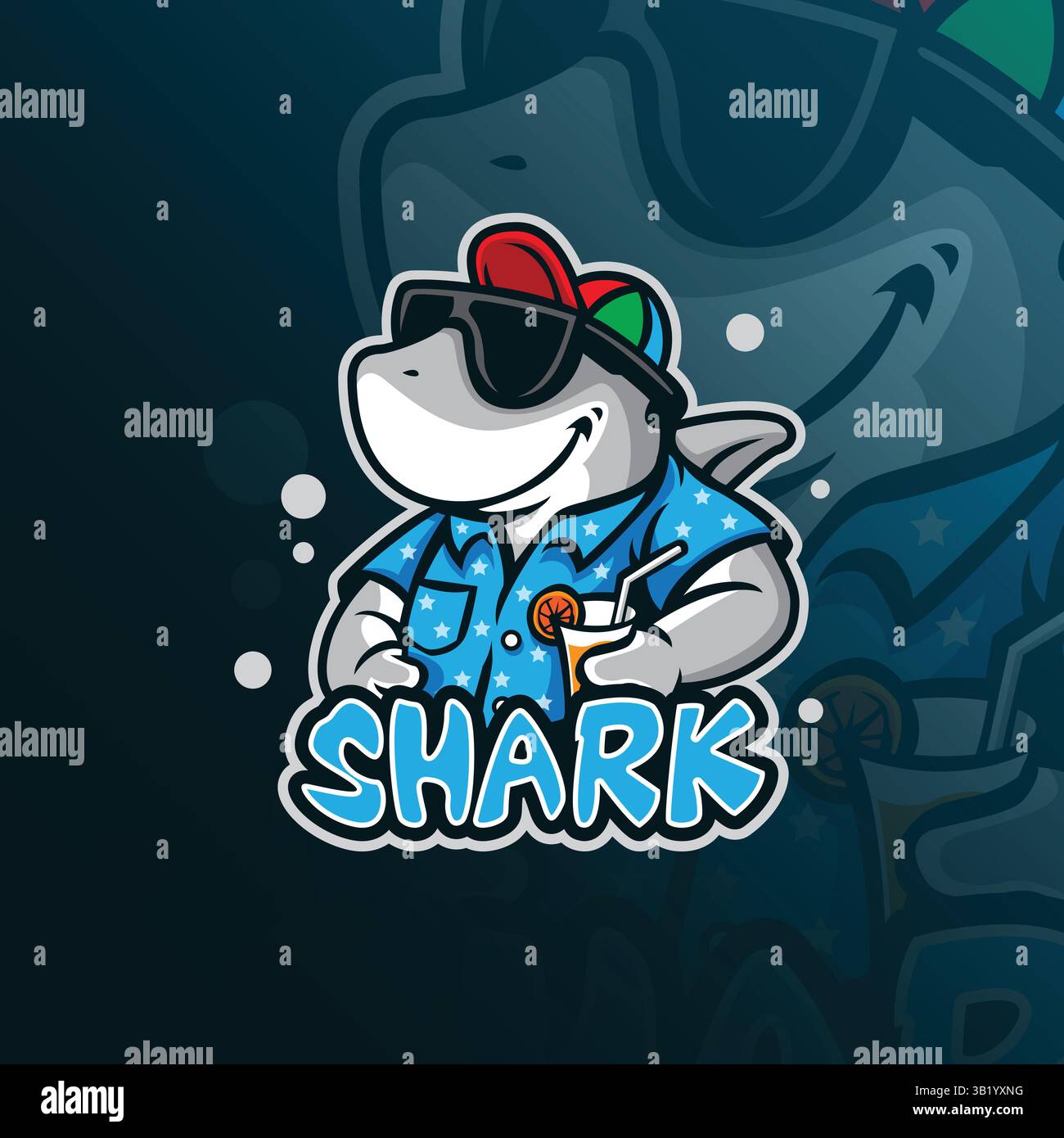 Shark mascot logo design vector with modern illustration concept style ...