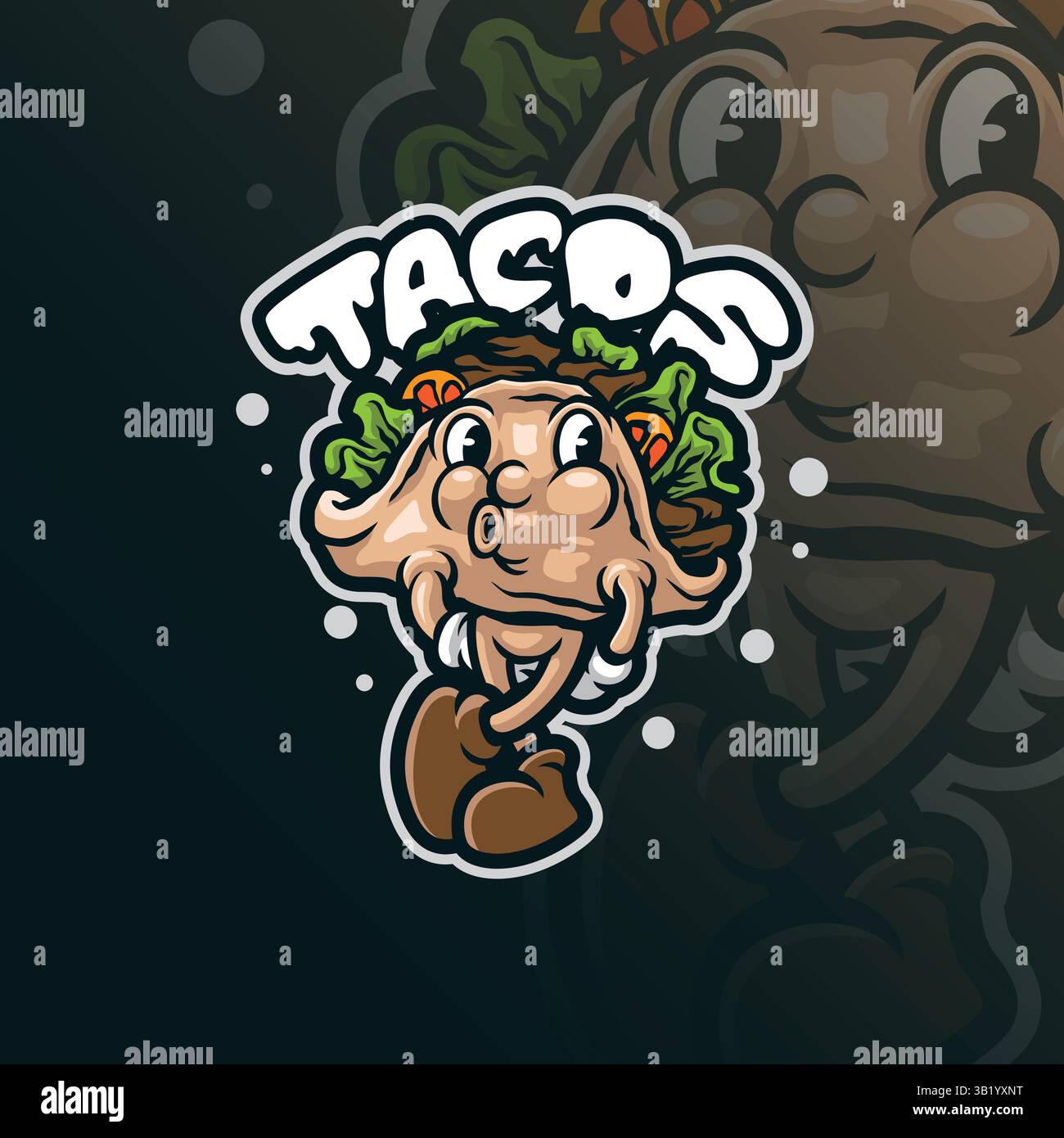 Taco mascot logo design vector with modern illustration concept style ...