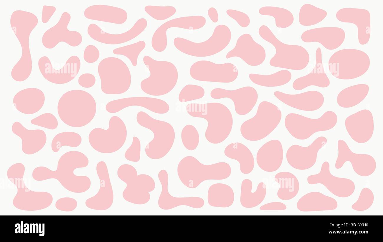 Abstract pink blobs with irregular shapes on a white background ...