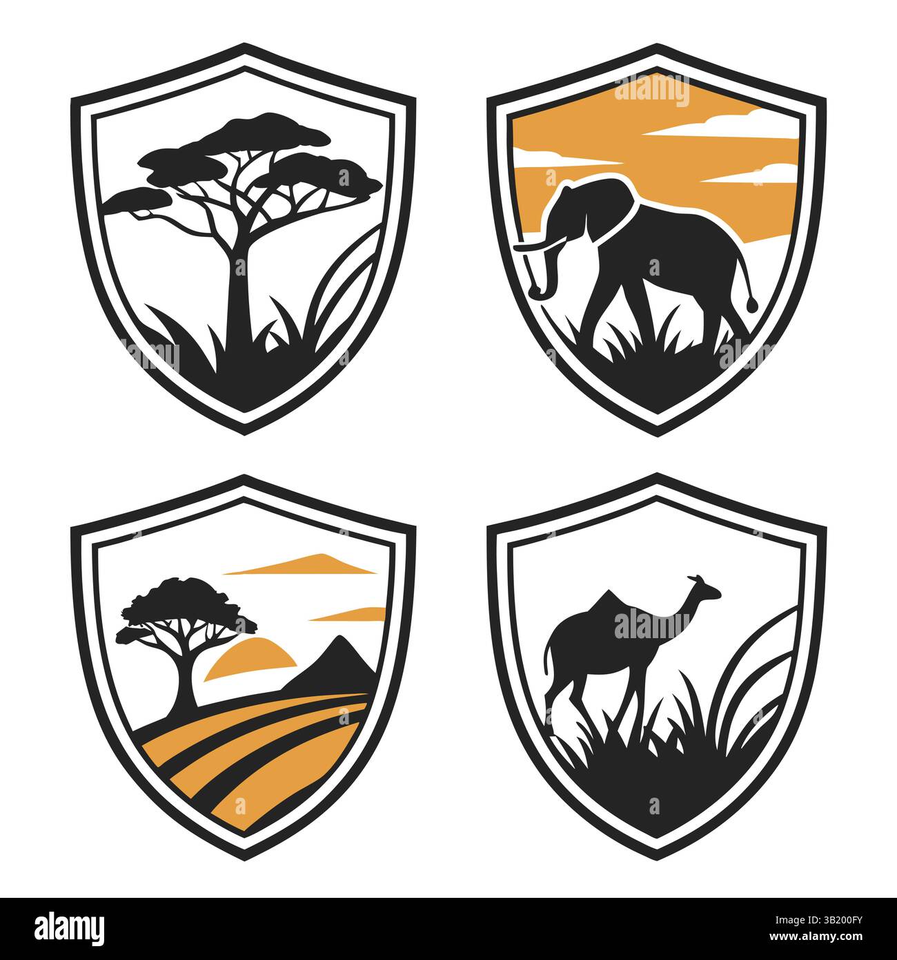 Grassy savanna Stock Vector Images - Alamy