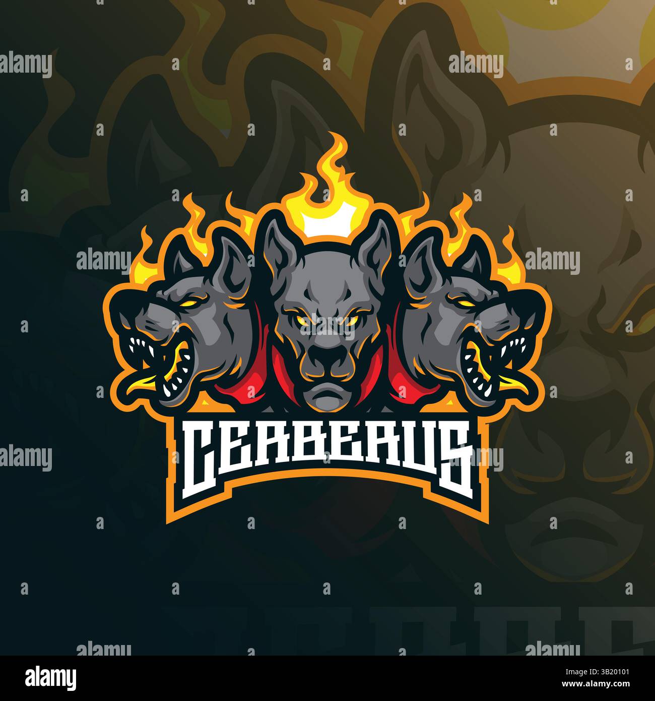 Cerberus mascot logo design vector with modern illustration concept ...