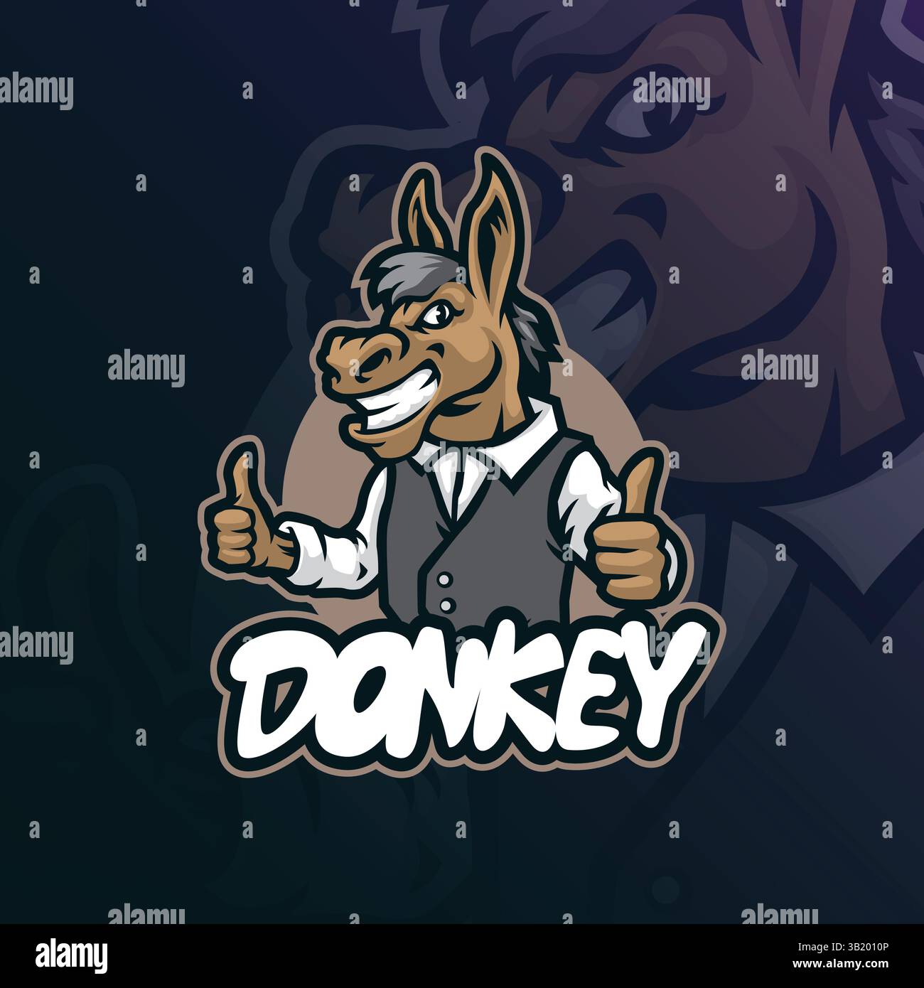 Donkey mascot logo design vector with modern illustration concept style ...