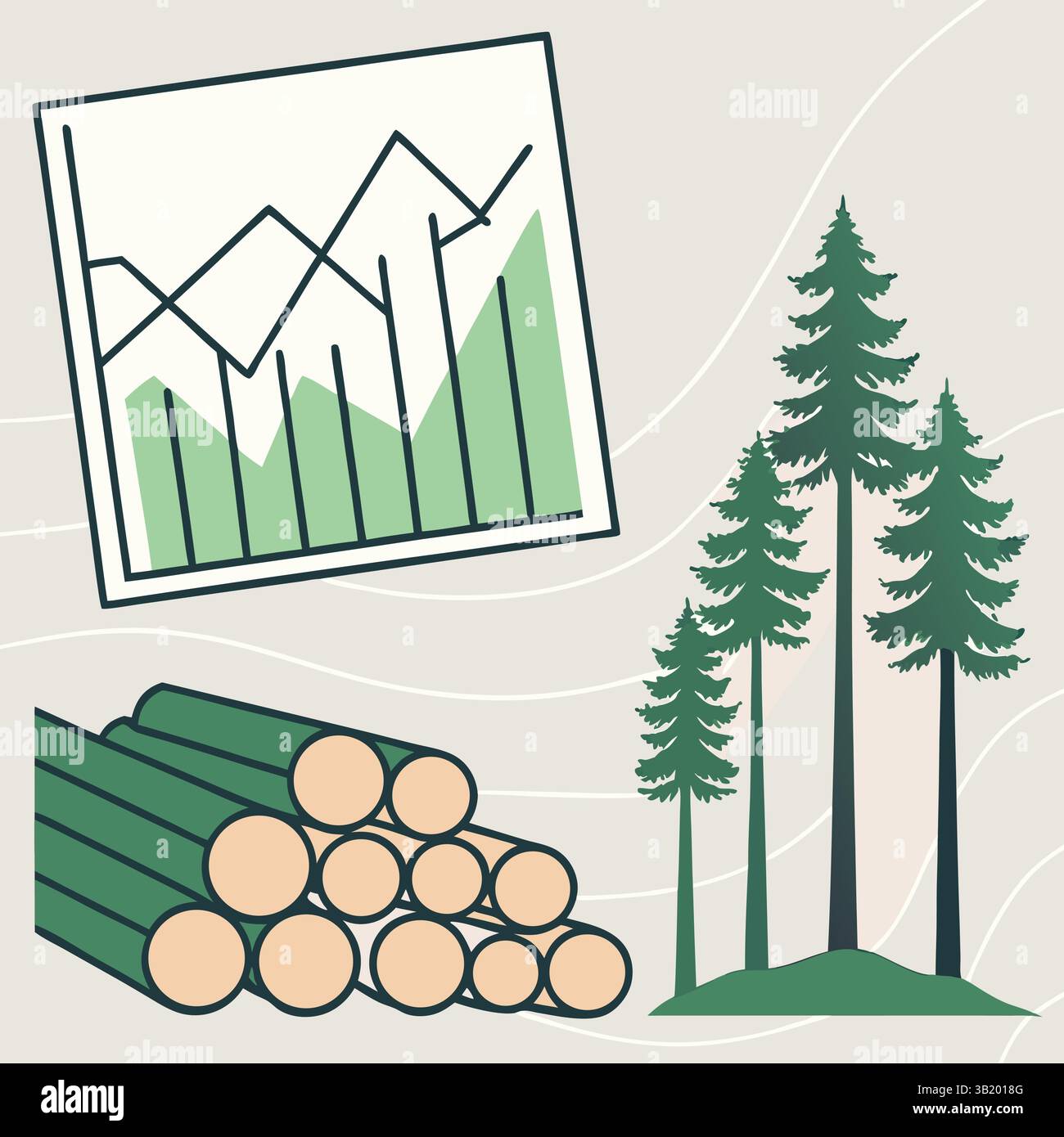 Growth graph trees Stock Vector Images - Alamy