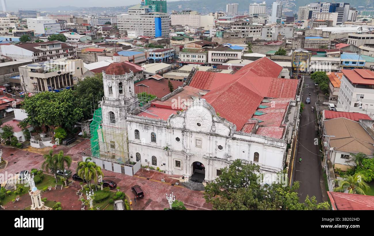 Cebu Philippines. Metropolitan Cathedral of Cebu. Aerial view against ...