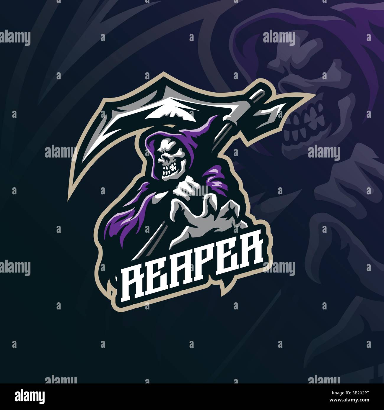 Reaper mascot logo design vector with concept style for badge, emblem ...