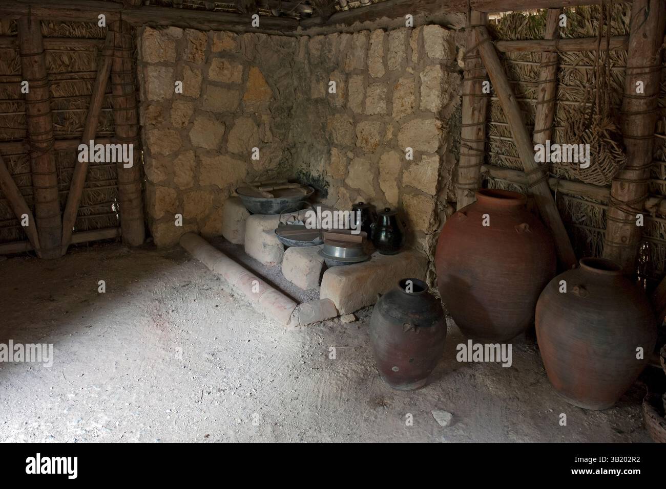 Pottery food storage containers inside a traditional residence at the ...