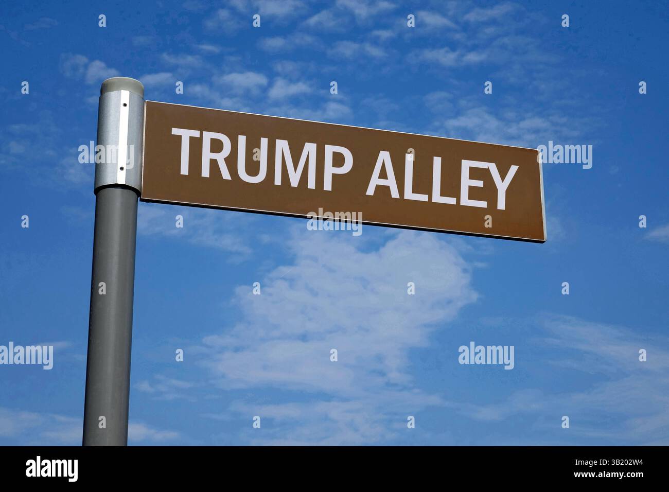Strassenschild mit Trump Alley Fotomontage: Strassenschild mit Trump ...