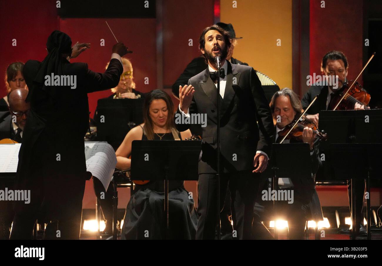 Singer Josh Groban performs with an orchestra during the 50th AFI Life ...