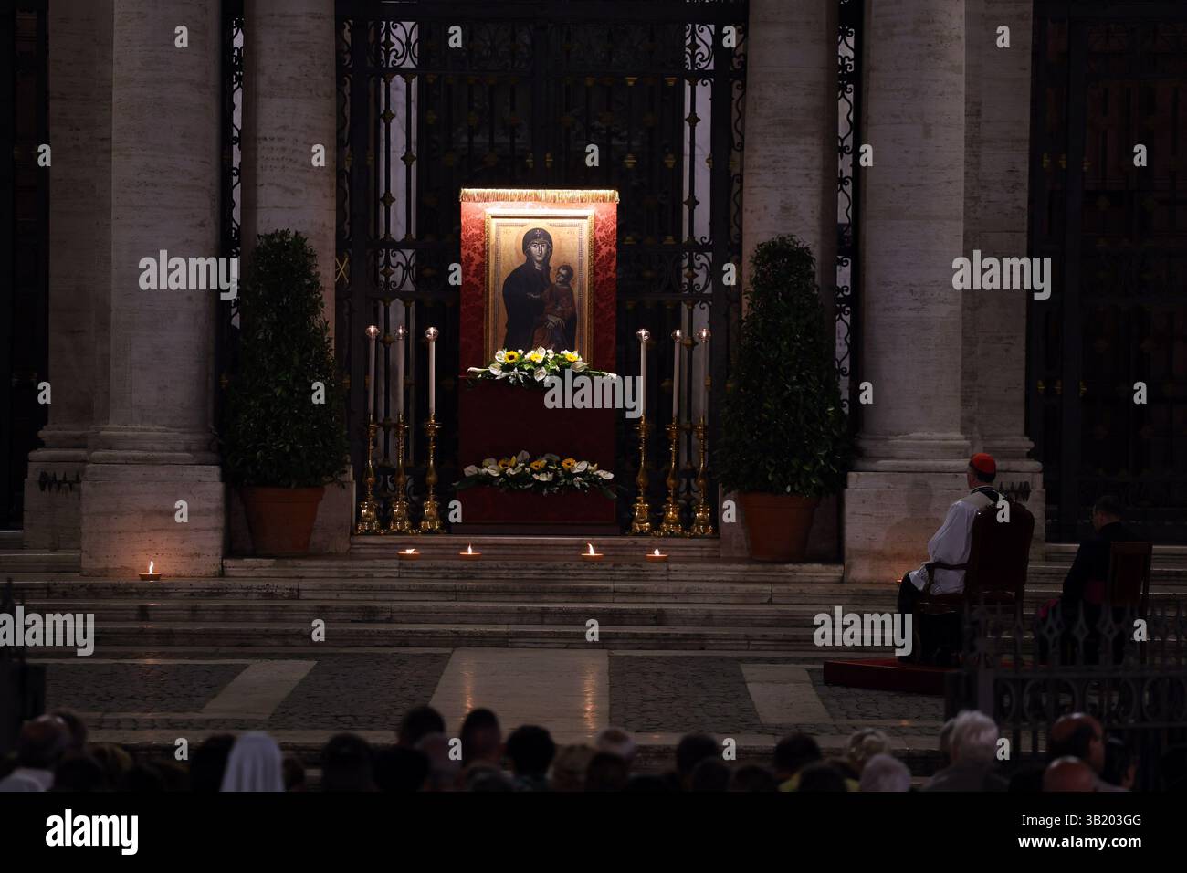 Rome, 26 April 2025: Cardinal Rolandas Makrickas leads the recitation ...
