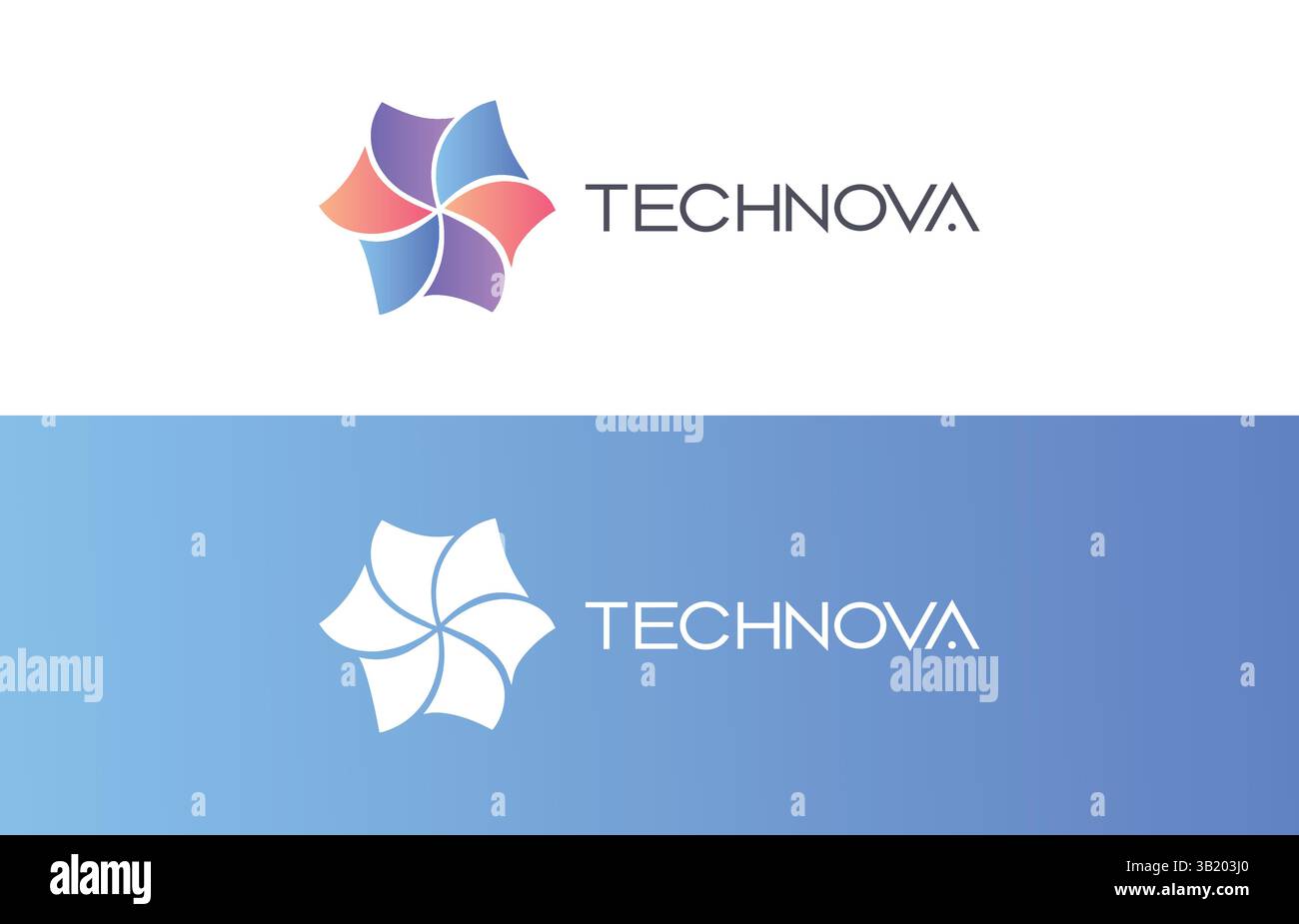 Technova Abstract Flower Logo Design Set Stock Vector Image & Art - Alamy