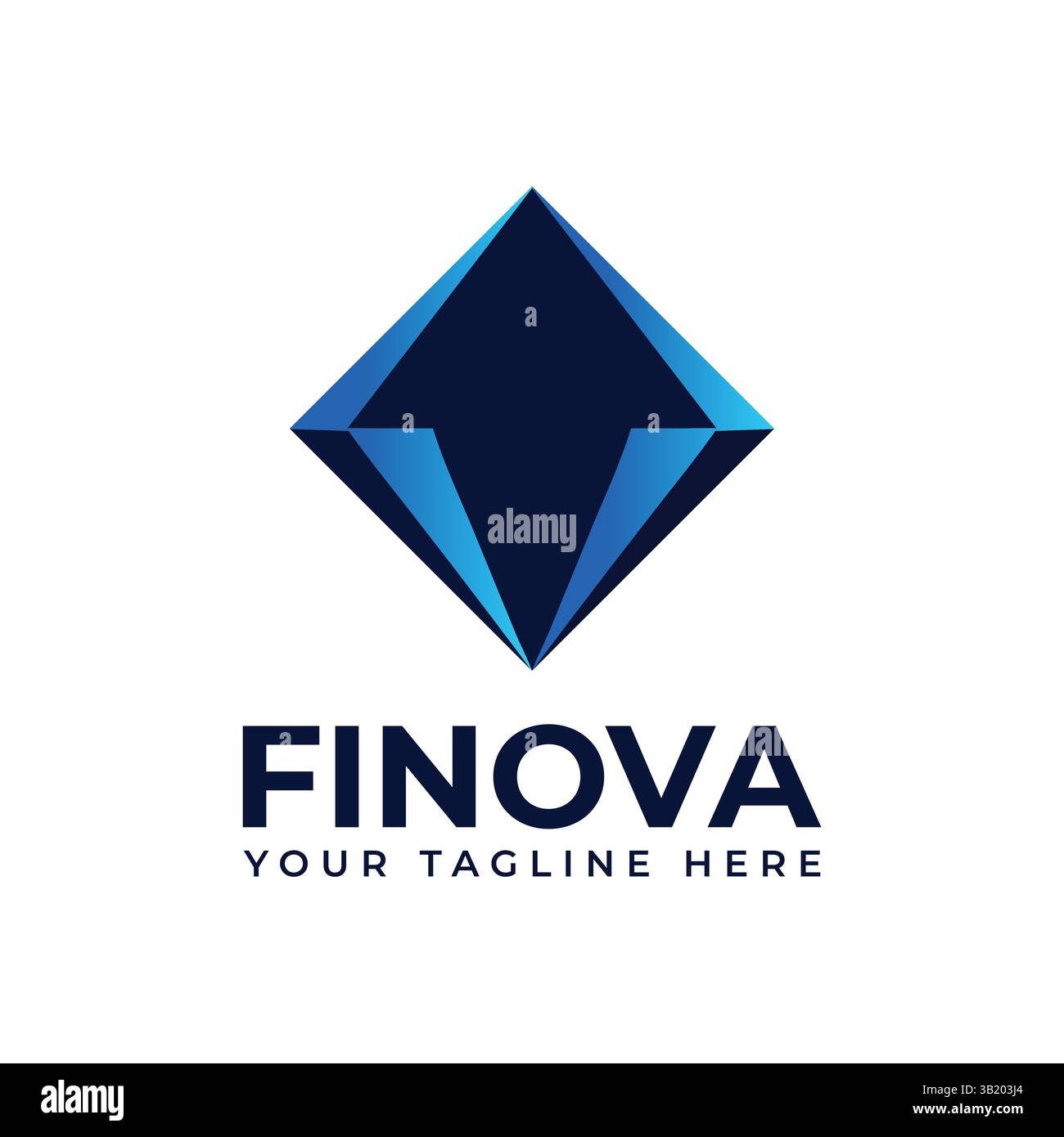 Finova Abstract Arrow Diamond Logo Design Stock Vector Image & Art - Alamy