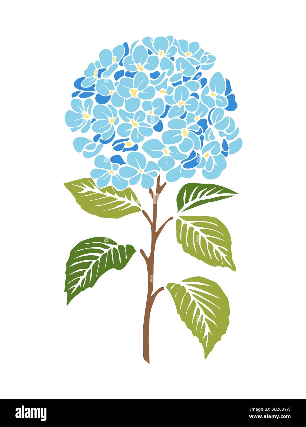 Silhouette hydrangea flower Stock Vector Images - Alamy