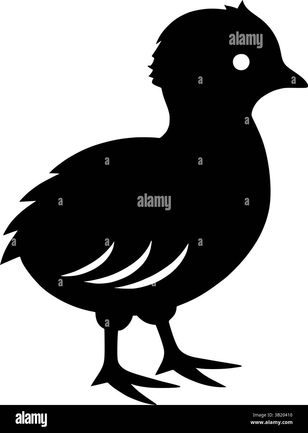 Vector graphic of a baby chick silhouette illustration poultry farm ...
