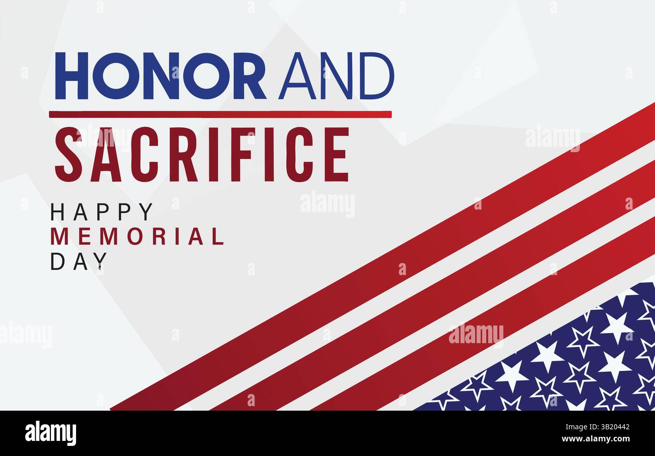 Honor and Sacrifice Memorial Day Celebration Poster Vector Graphics ...