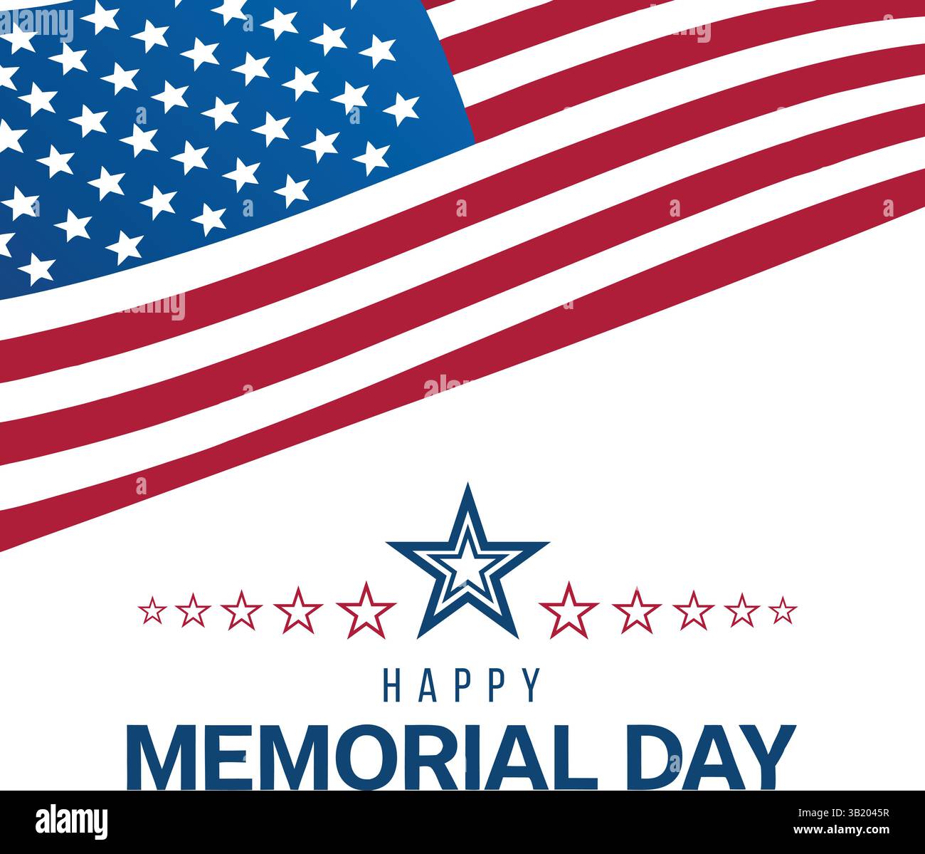 Happy Memorial Day American Flag Banner Vector Graphics Illustrations ...