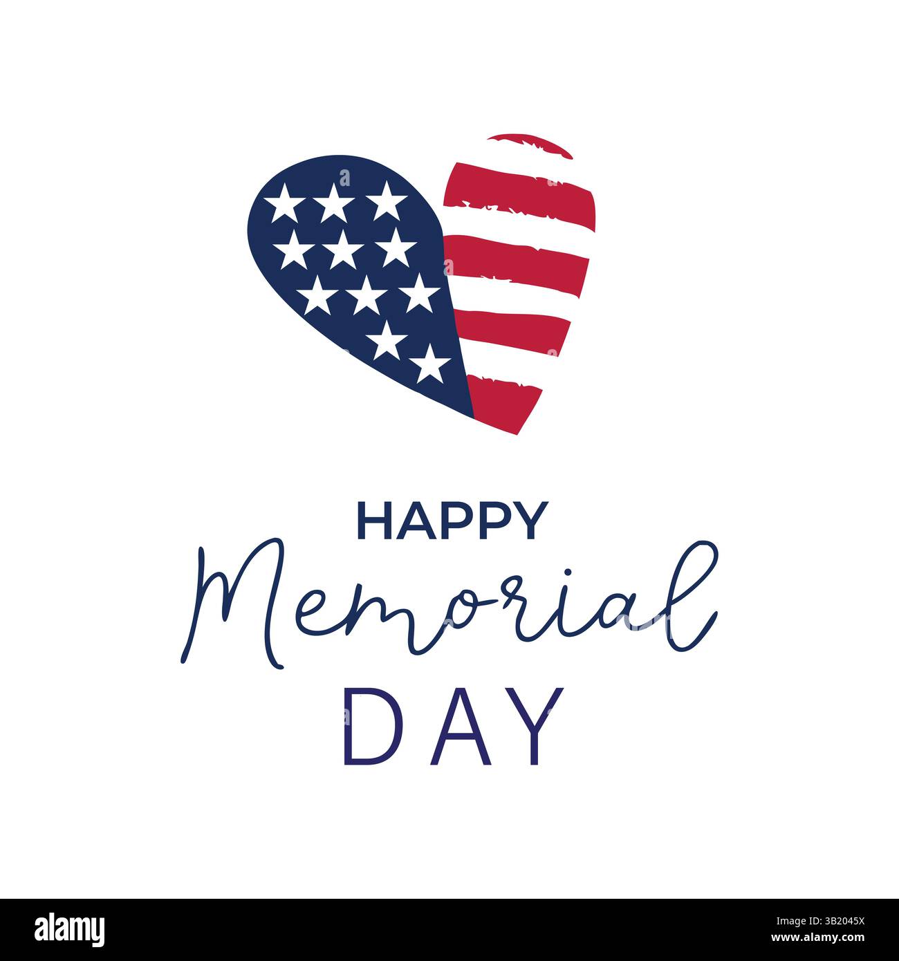 Happy Memorial Day Heart Flag Vector Graphics Illustrations Stock ...
