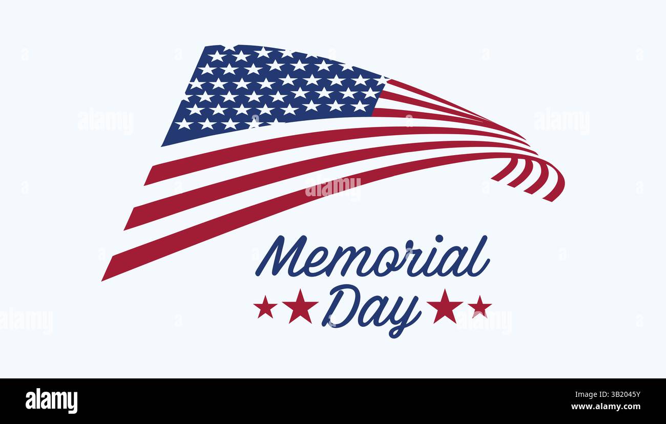 Memorial Day Flag Wave Vector Graphics Illustrations Stock Vector Image ...