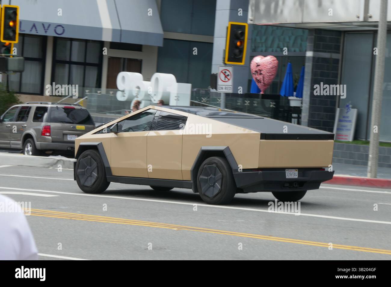 Los Angeles, California, USA 26th April 2025 Beige Tesla Cybertruck on ...