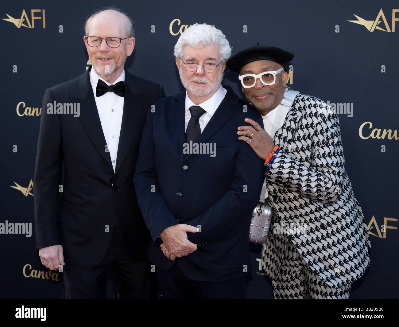 April 26, 2025, Hollywood, California, USA: (L-R) Ron Howard, George ...
