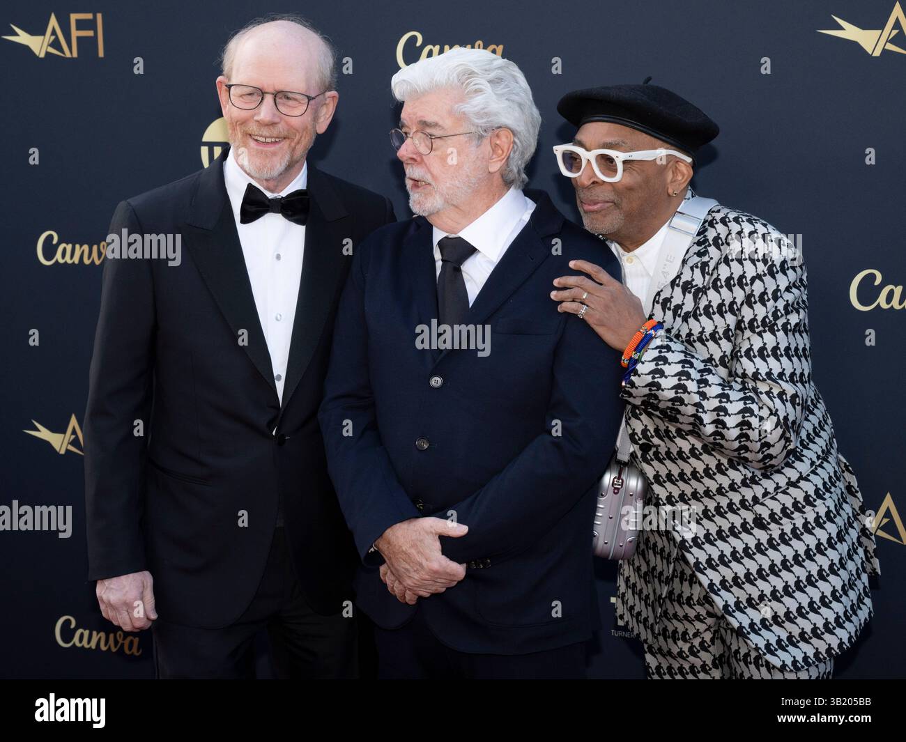 April 26, 2025, Hollywood, California, USA: (L-R) Ron Howard, George ...