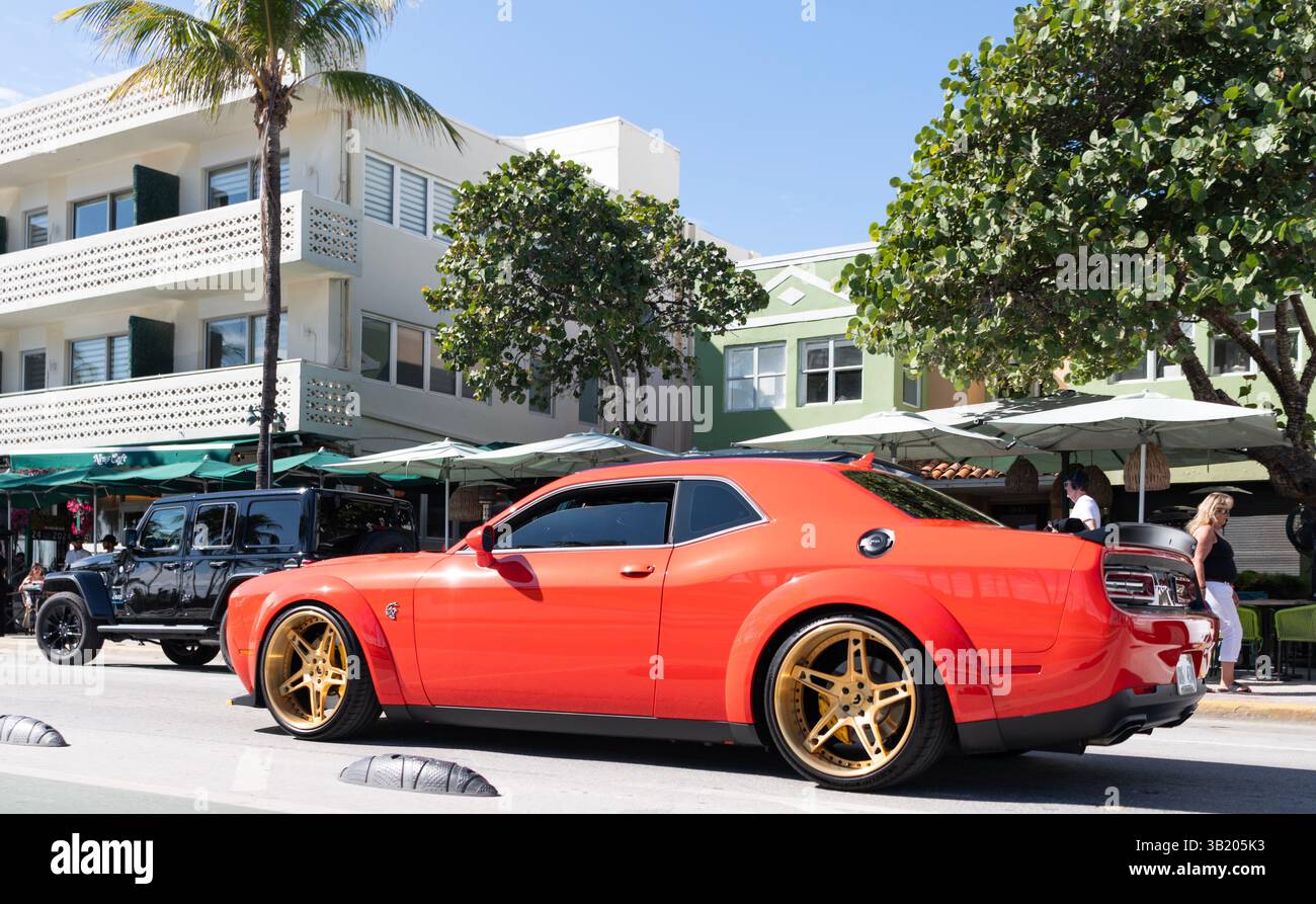 Miami, Florida, USA - November 24, 2024: 2018 Dodge Challenger SRT ...