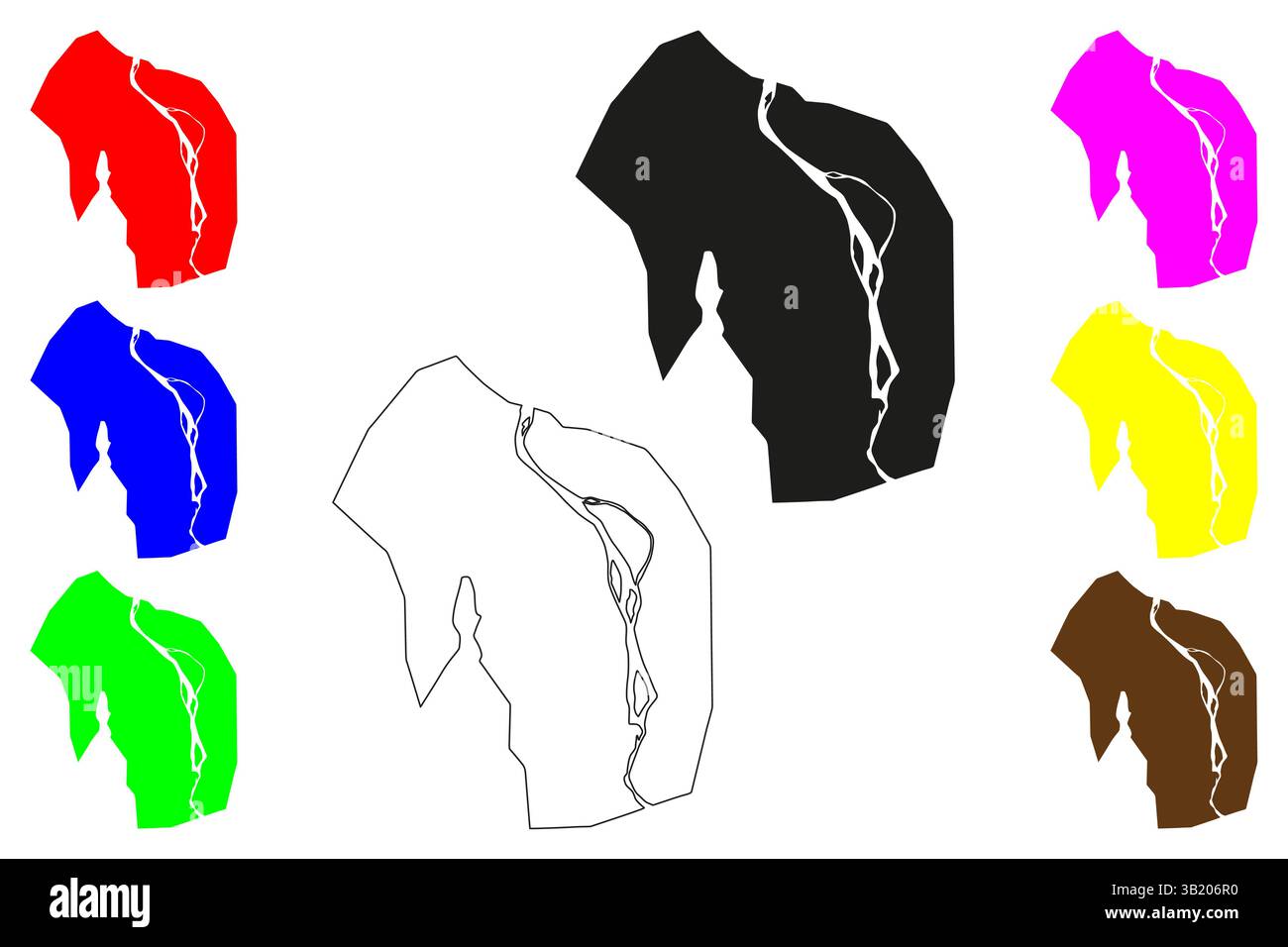 Mathura city (Republic of India, State of Uttar Pradesh) map vector ...