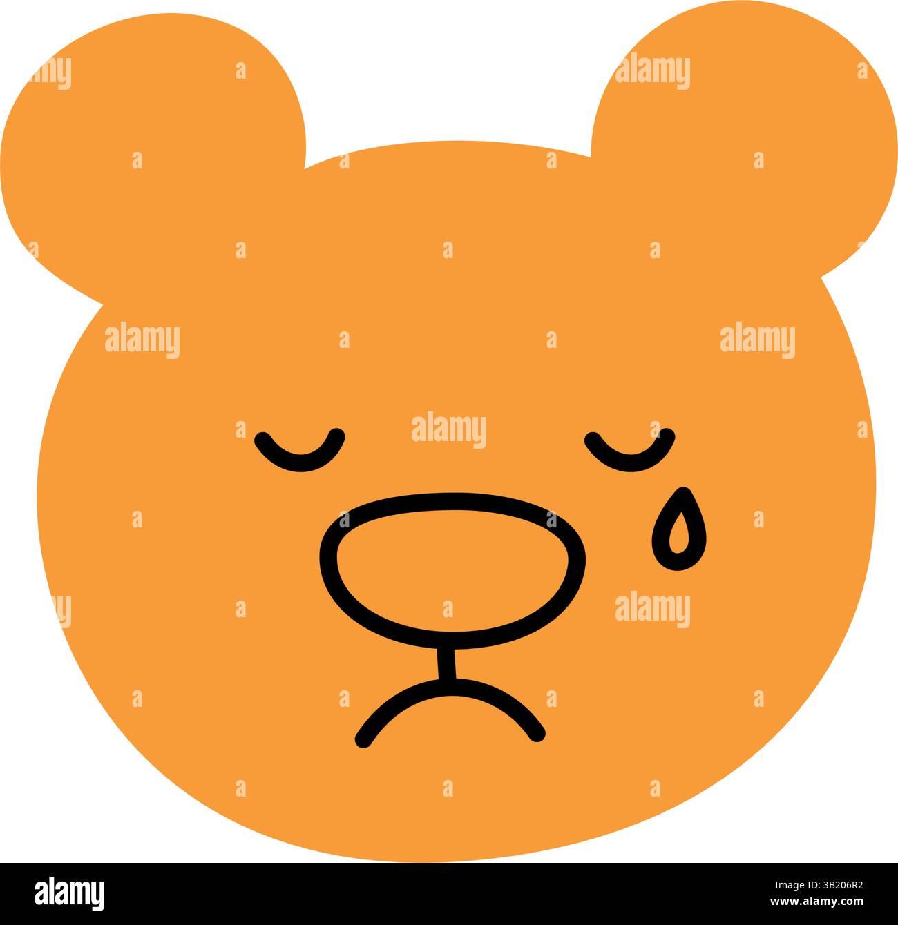 Cute doodle cry bear face icon. Sad crying bear. Teddy kawaii emoji ...