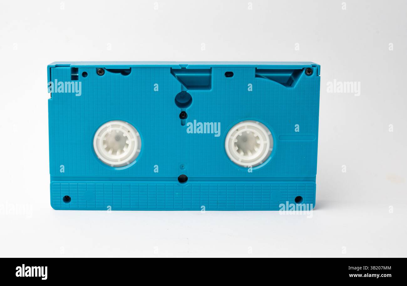 An old colored vhs tapes isolated on a white background Stock Photo - Alamy