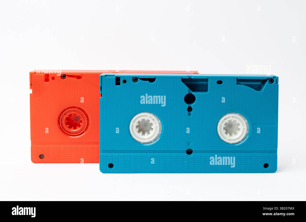 An old colored vhs tapes isolated on a white background Stock Photo - Alamy