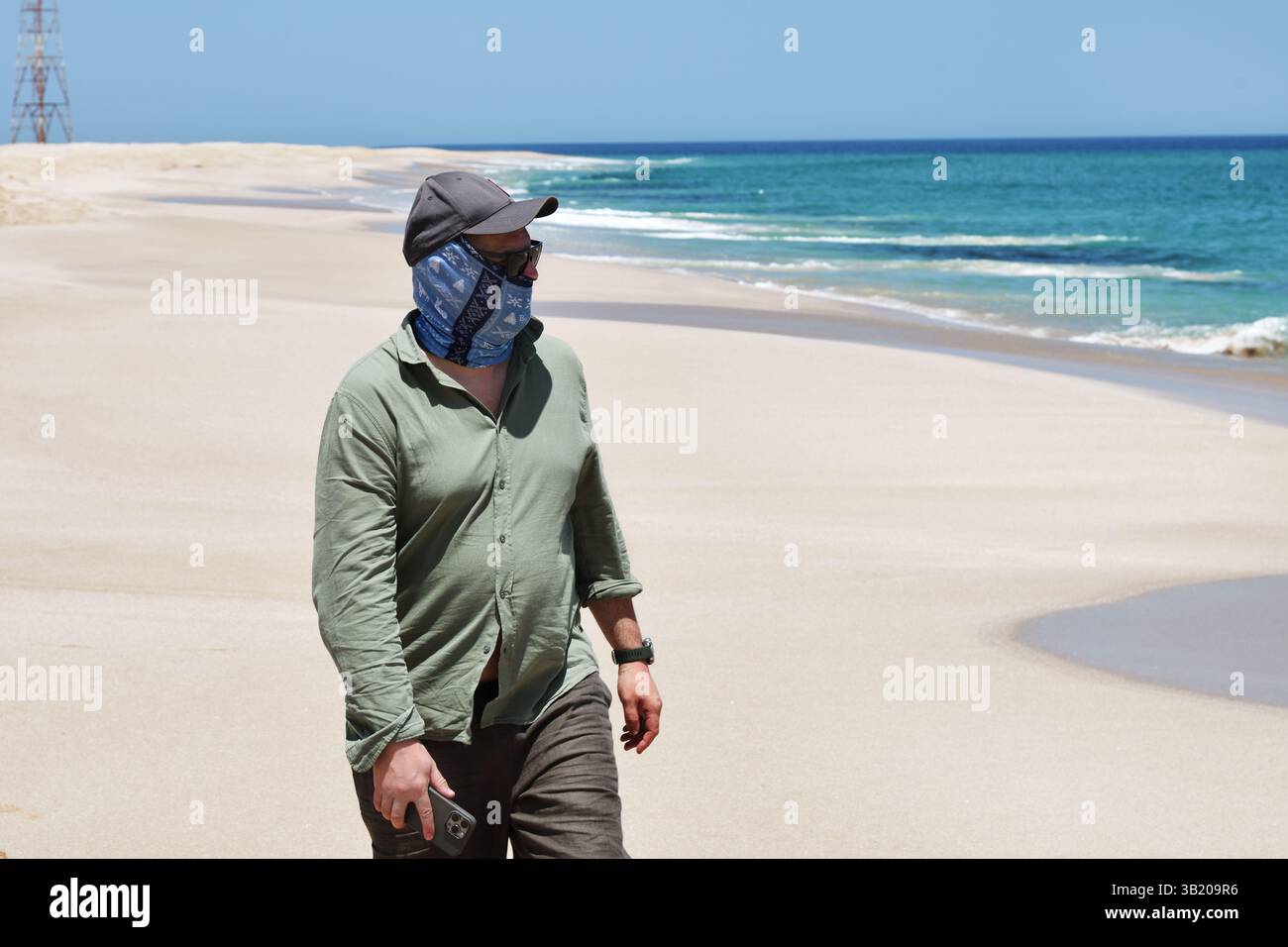 Saltunate of Oman. Tourist on Ras El Hadd beach known as a breeding ...