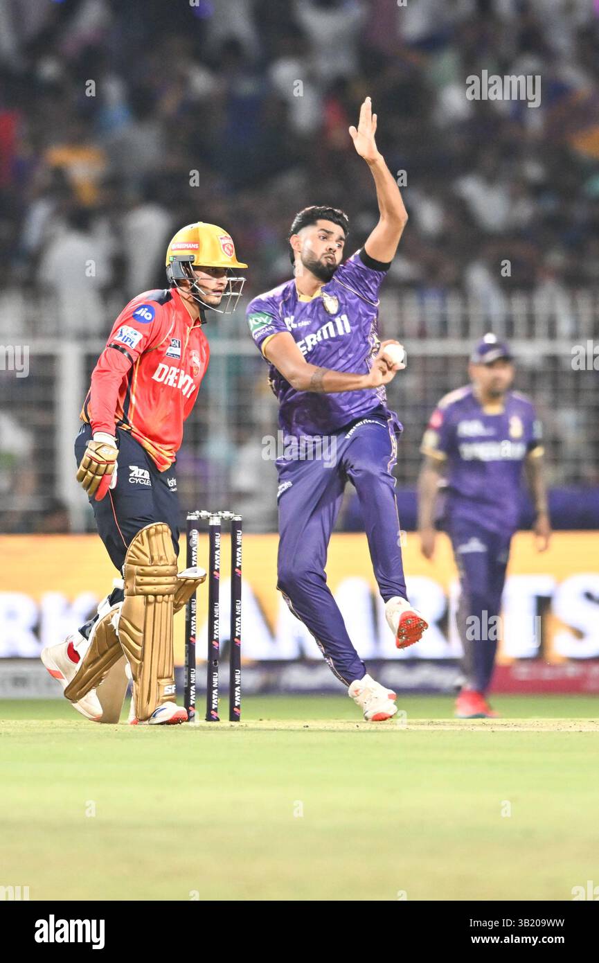 Harshit Rana of Kolkata Knight Riders seen action during the Indian Premier League 2025 (IPL ...