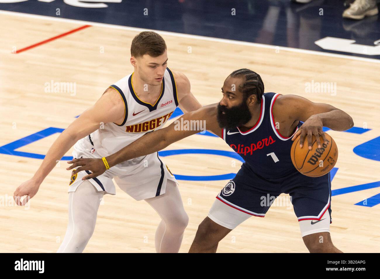 Inglewood, United States. 26th Apr, 2025. Los Angeles Clippers' James ...