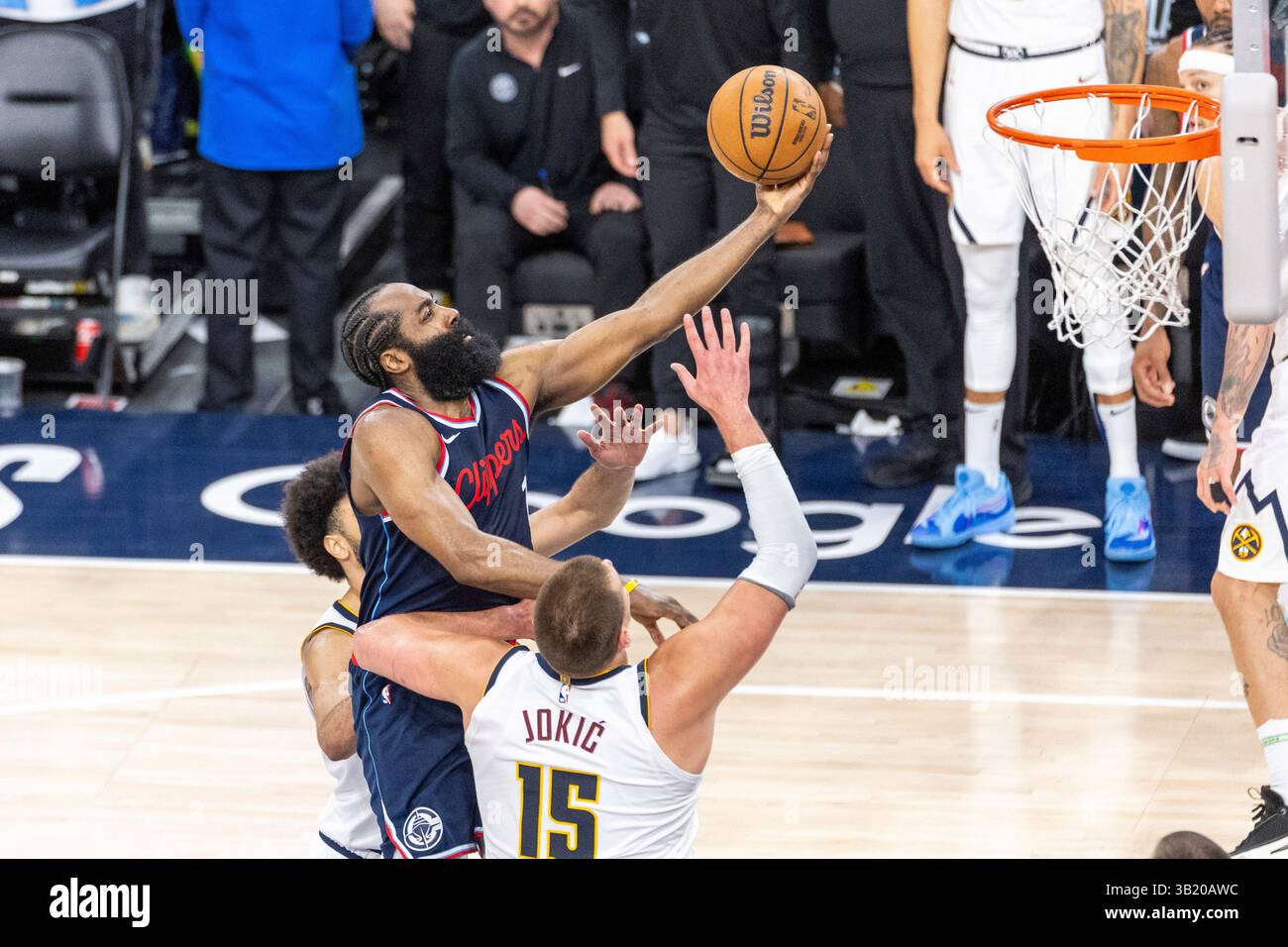 Inglewood, United States. 26th Apr, 2025. Los Angeles Clippers' James ...