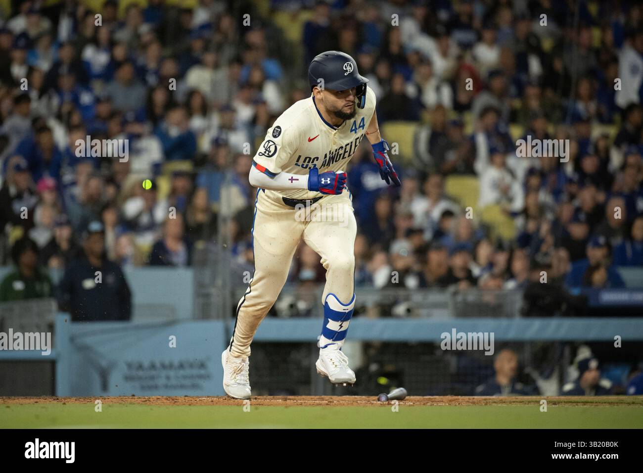 Los Angeles Dodgers' Andy Pages runs during a baseball game against the ...