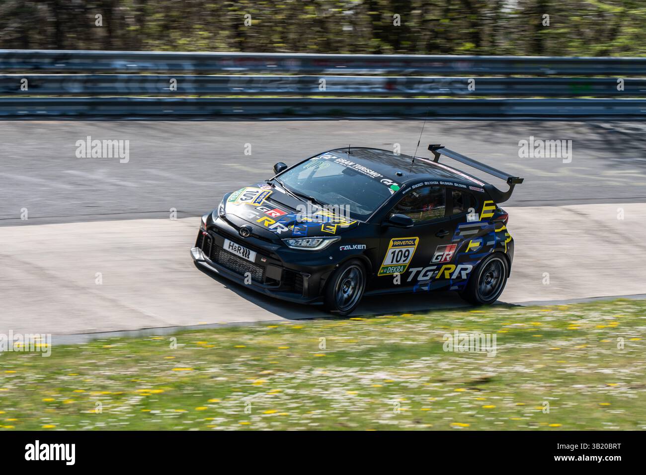 26 April 2025, Rhineland-Palatinate, Nürburg: The Toyota GR Yaris with ...