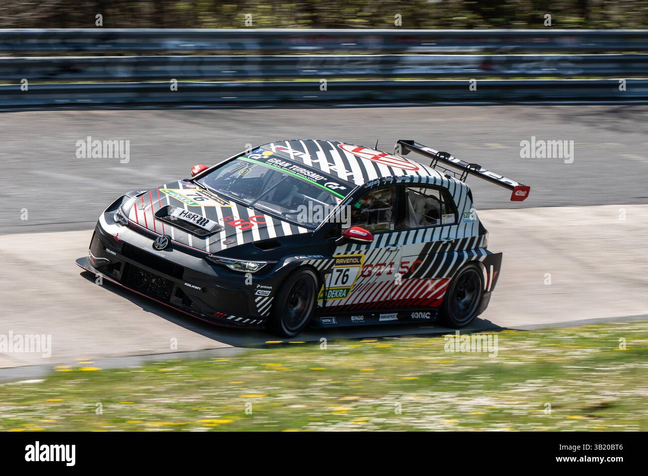 26 April 2025, Rhineland-Palatinate, Nürburg: The VW Golf GTI Clubsport ...