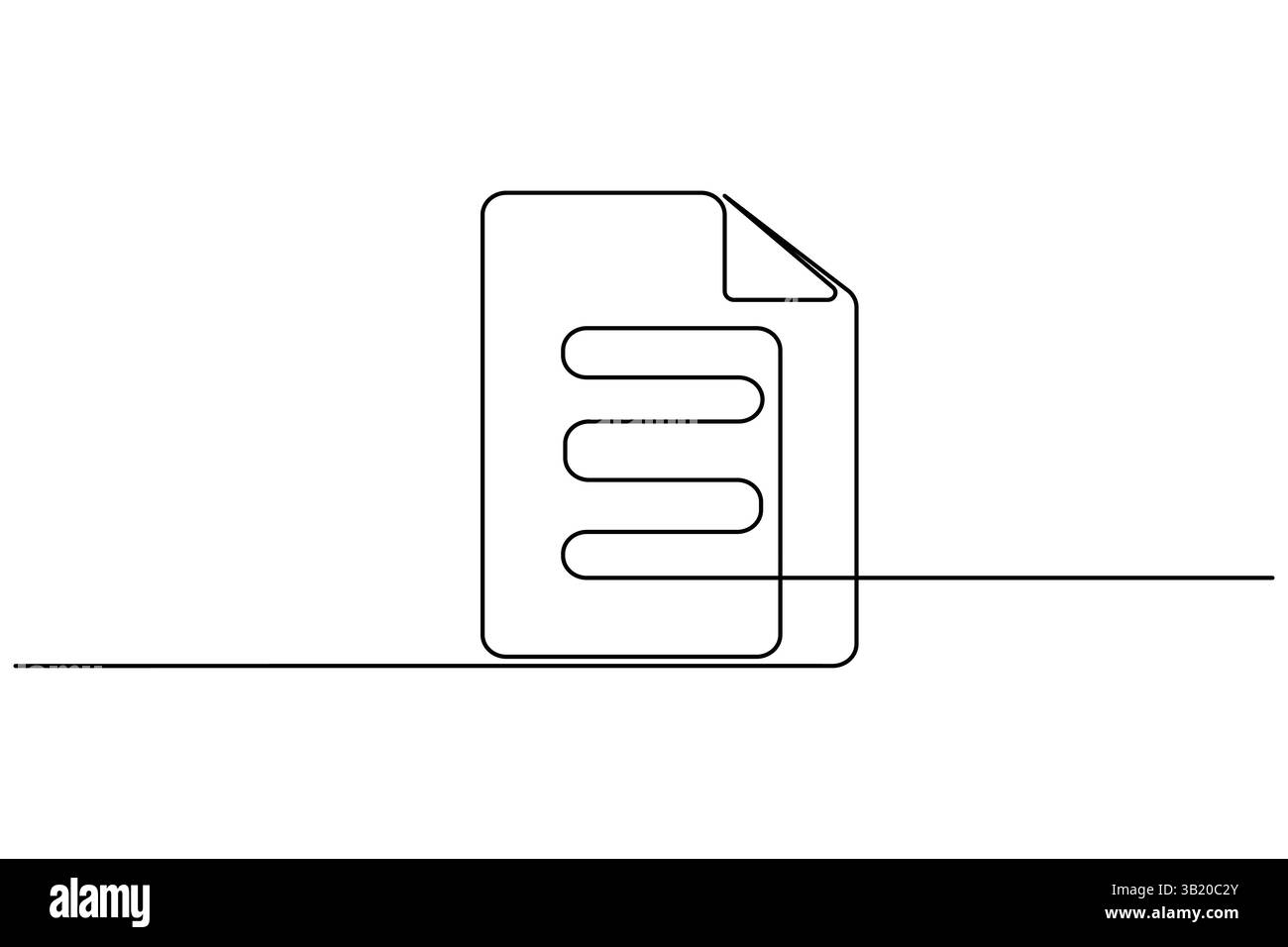 Document with folded corner continuous one line drawing Stock Vector ...