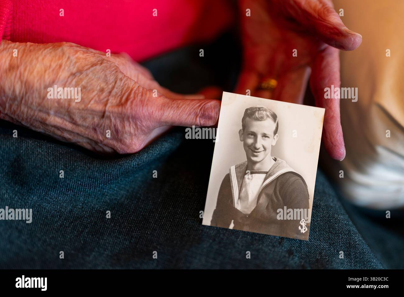 A photograph of former Wren Ruth Barnwell's father during a VE Day ...