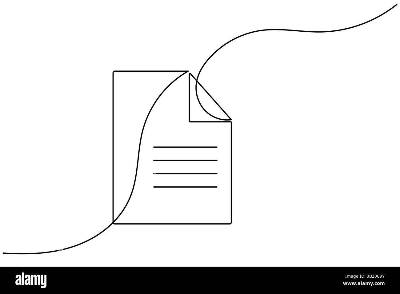 Document with folded corner continuous one line drawing Stock Vector ...