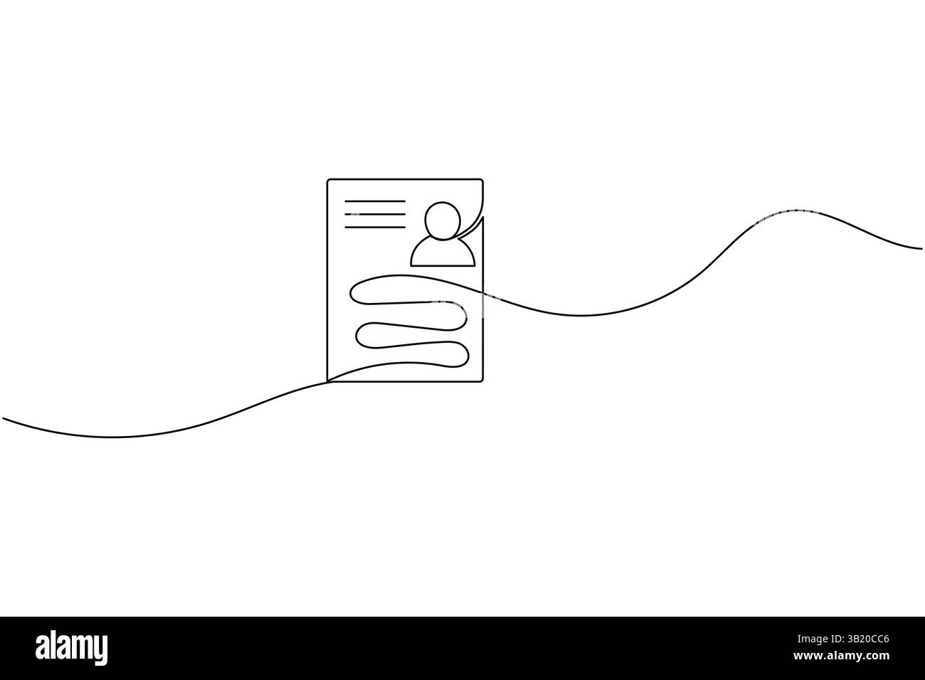 Document with folded corner continuous one line drawing Stock Vector ...